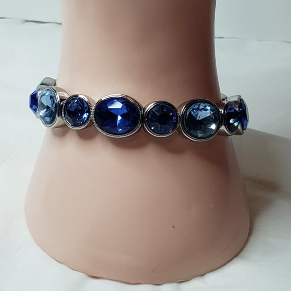 Monet Jewelry Monet 2 Shades Of Blue Glass Stones With Silver Tone